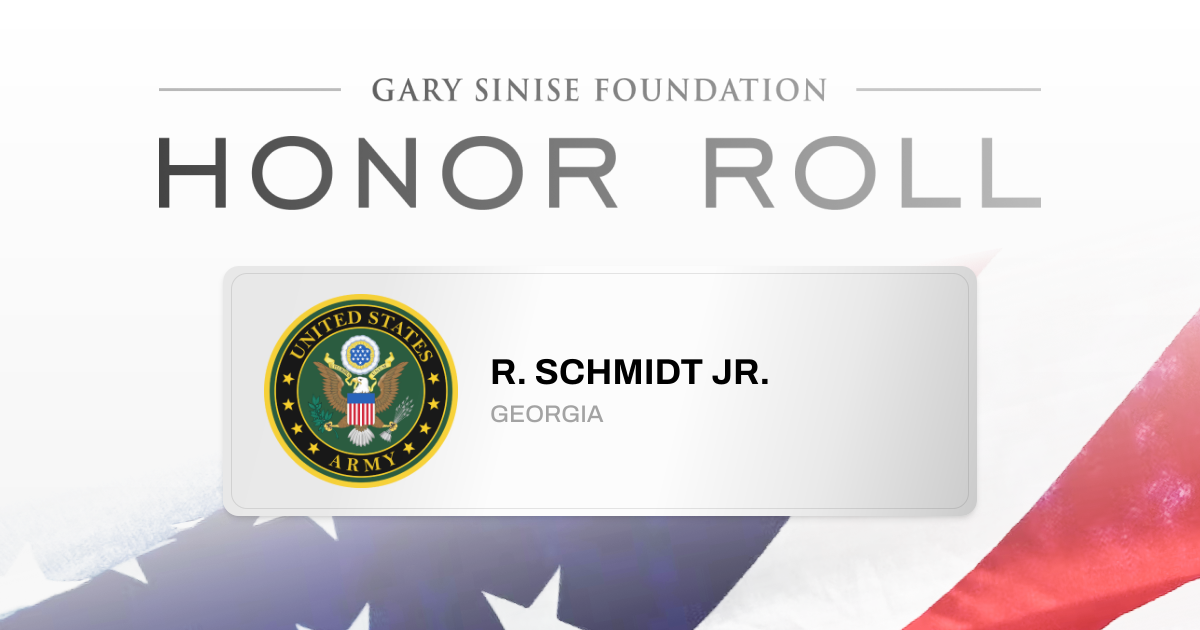 R. Schmidt Jr. | Honor Roll | Gary Sinise Foundation