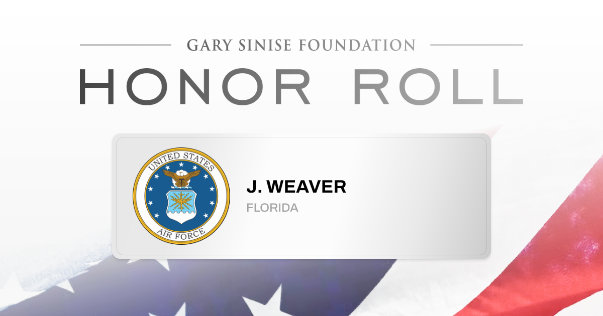 J. Weaver | Honor Roll | Gary Sinise Foundation