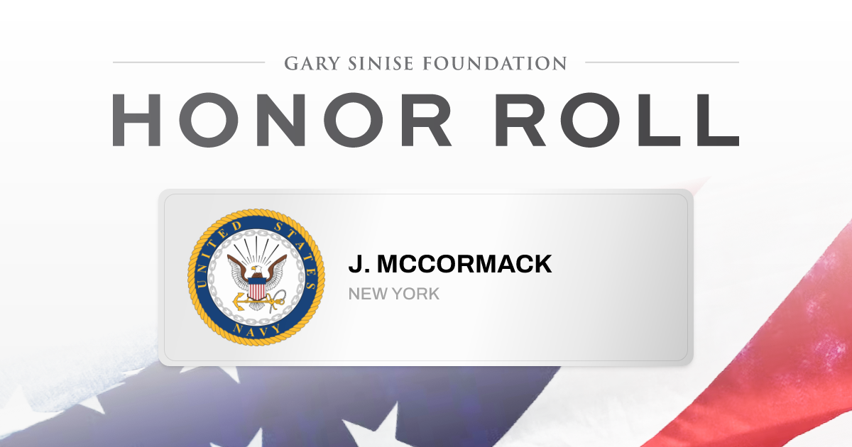 J. Mccormack | Honor Roll | Gary Sinise Foundation